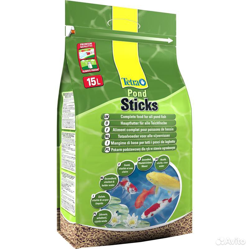 Корм для прудовых рым tetra pond sticks 15 л