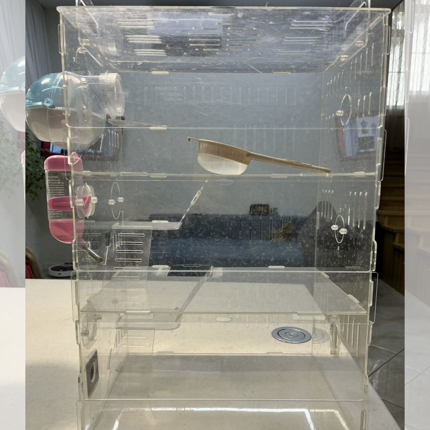 Акриловая прозрачная клетка для хомяка