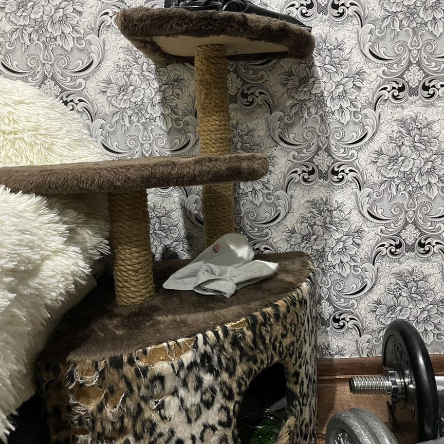 Кошачий домик с когтеточкой б/у