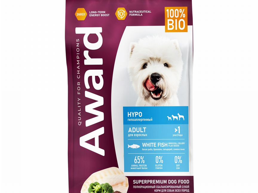Сухой корм award hypo для взрослых собак 2кг