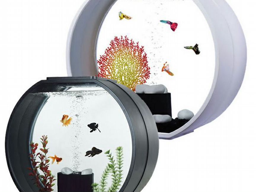 Аквариумный комплекс Deco O Mini чёрный, белый 10л