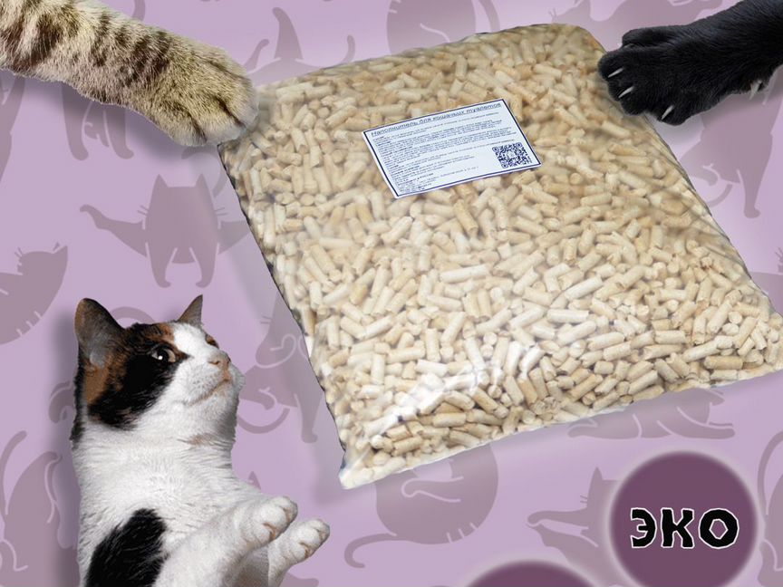 Наполнитель для кошачьего туалета древесный 5кг