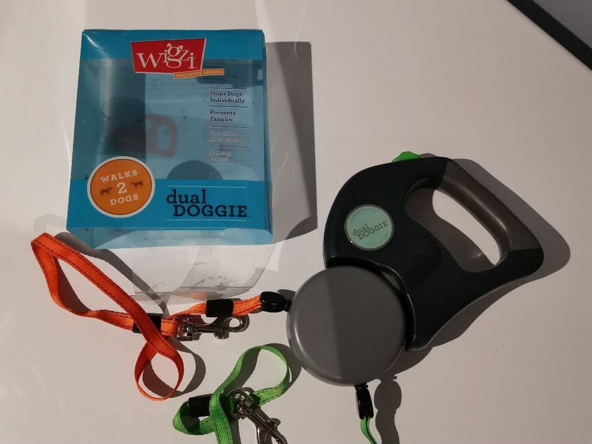 Поводок рулетка для двух собак