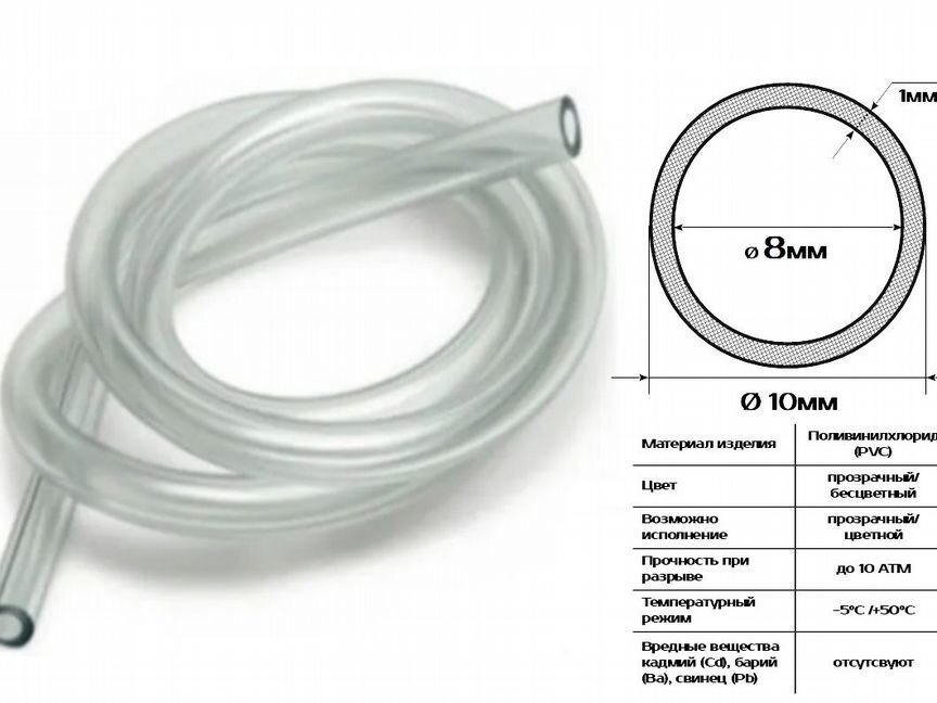 Шланг прозрачный 8мм