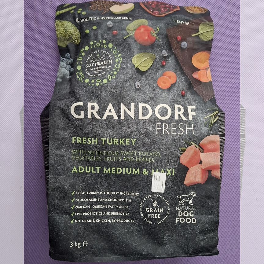 Сухой корм для собак grandorf Fresh Индейка 3 кг