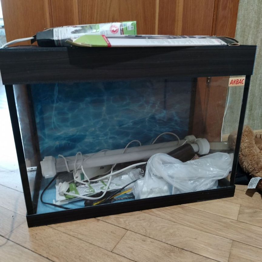 Аквариум 40 литров Аквас фильтр, термометр и тд