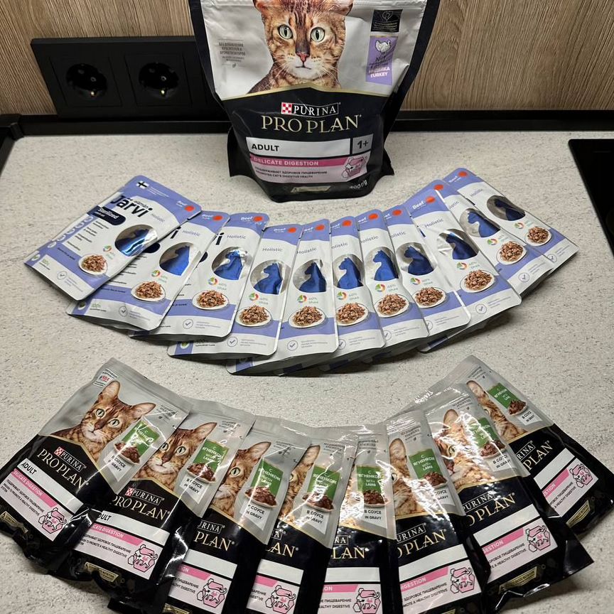 Корм для кошек Proplan и Jarvi