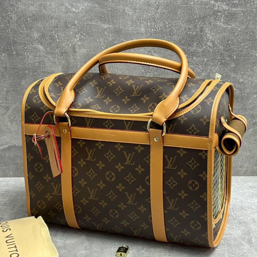 Переноска для животных Louis Vuitton натур кожа