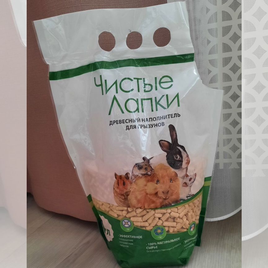Наполнитель древесный чистые лапки