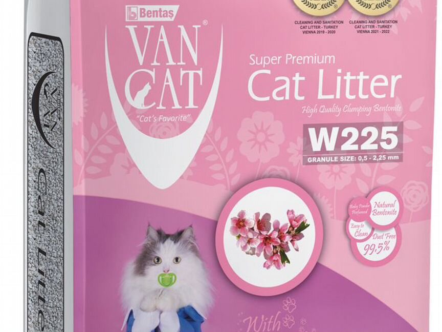 Van Cat комкующийся наполнитель без пыли с аромато