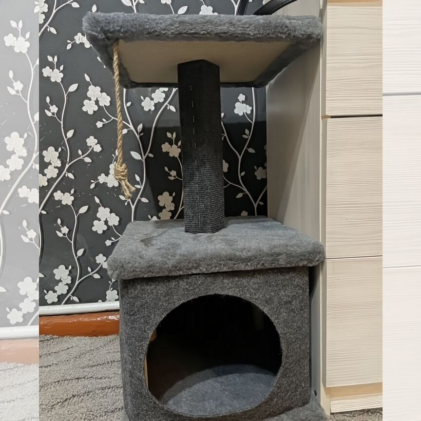 Когтеточка с домиком для кошки