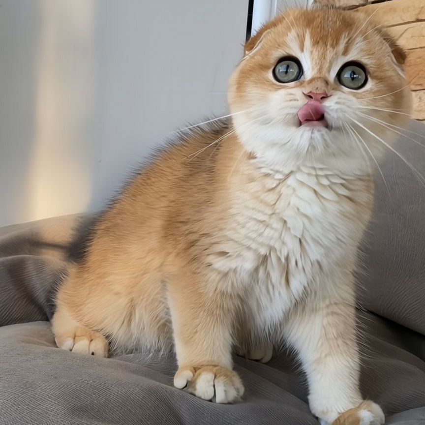 Шотландский вислоухий короткошёрстный котёнок