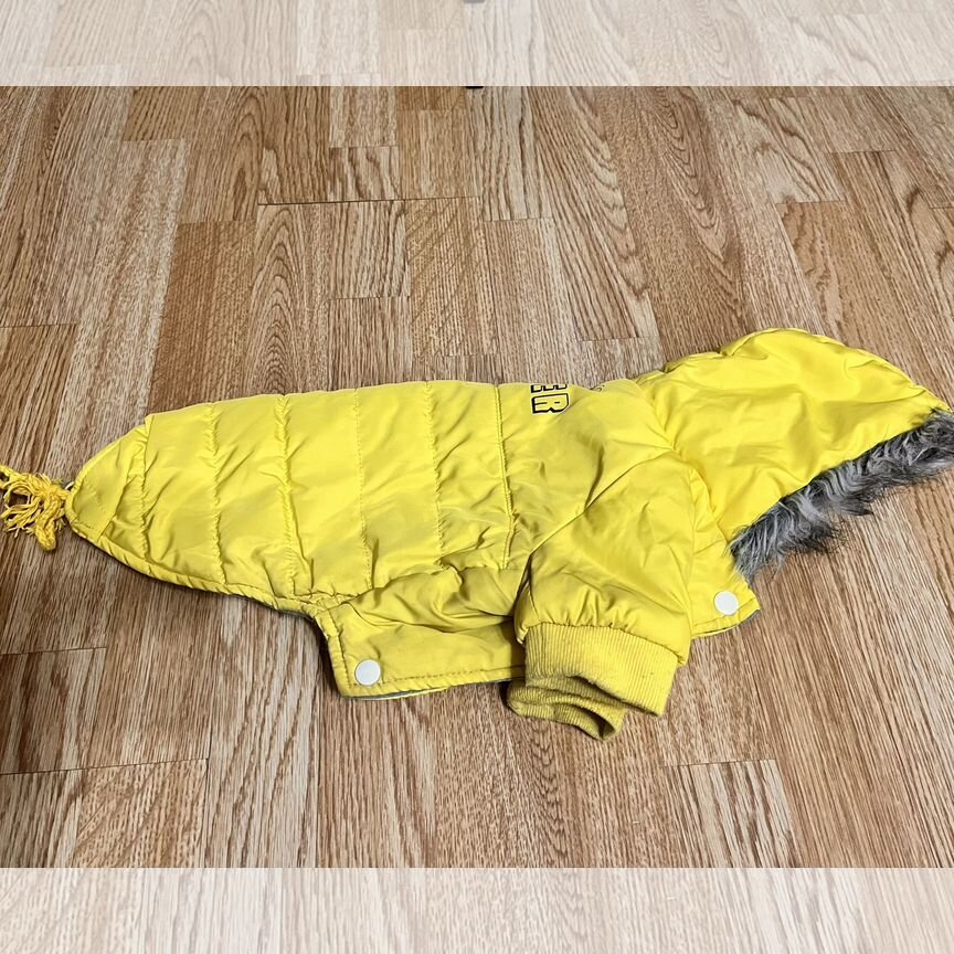 Одежда для собак. Комбинезон желтый с капюшоном