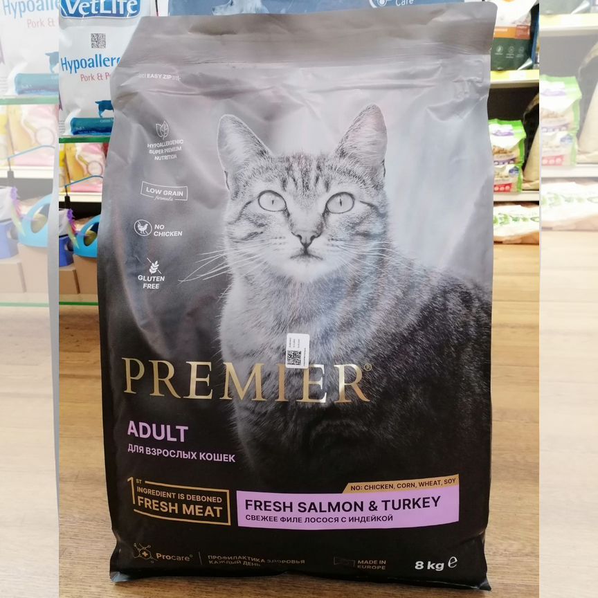 Премьер Premier корм ля взр.кошек 8кг Бельгия