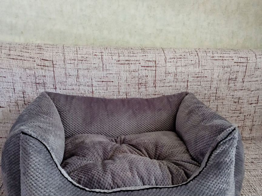 Лежак для животных прямоугольный / серый