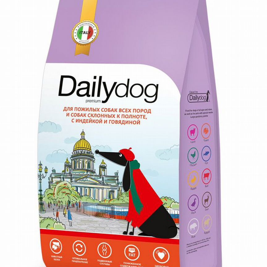 Dailydog для собак, с индейкой, говядиной, 20 кг