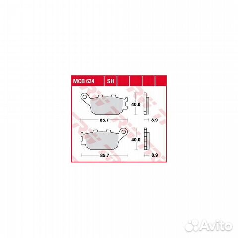 Тормозные колодки TRW MCB634 для мотоцикла задние купить в Москве TRW ...