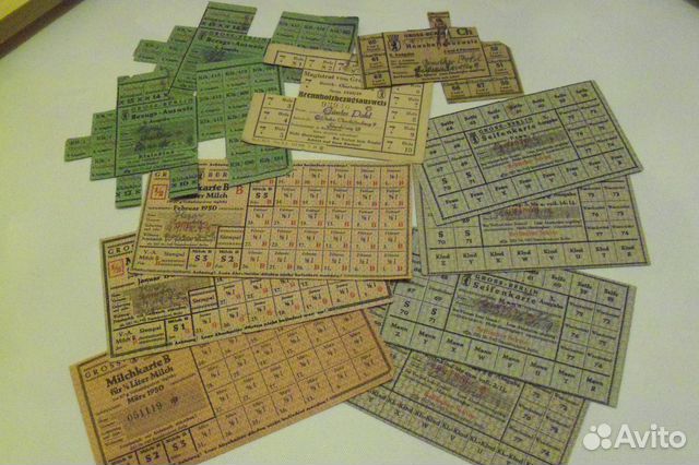 Продуктовые карточки 1948 Германия талоны документ купить в Санкт ...