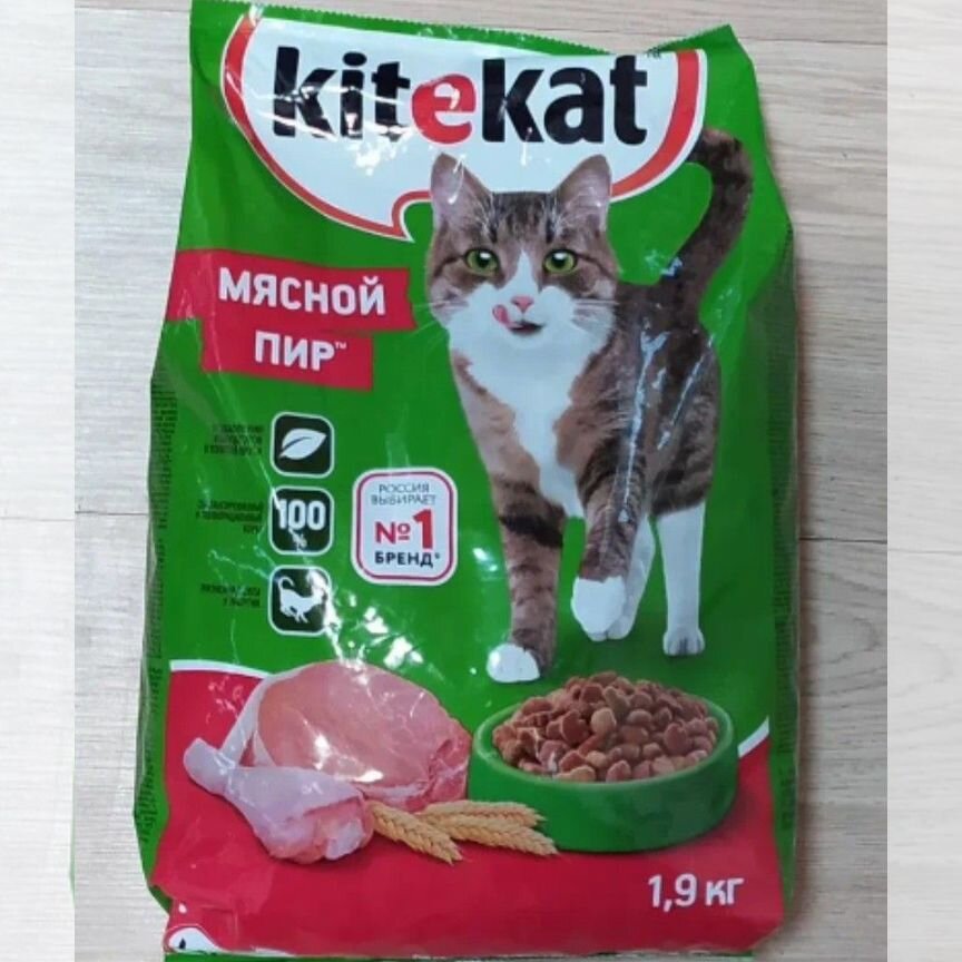 Корм для кошек kitekat мясной пир 13 кг