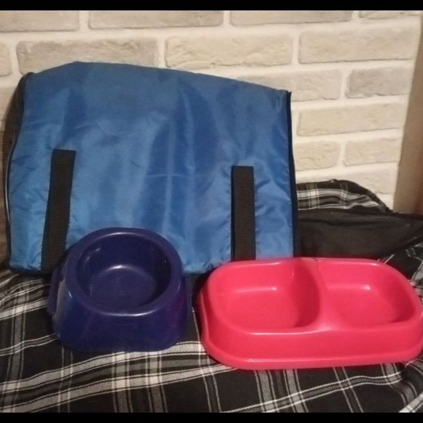 Переноска мягкая и чашки