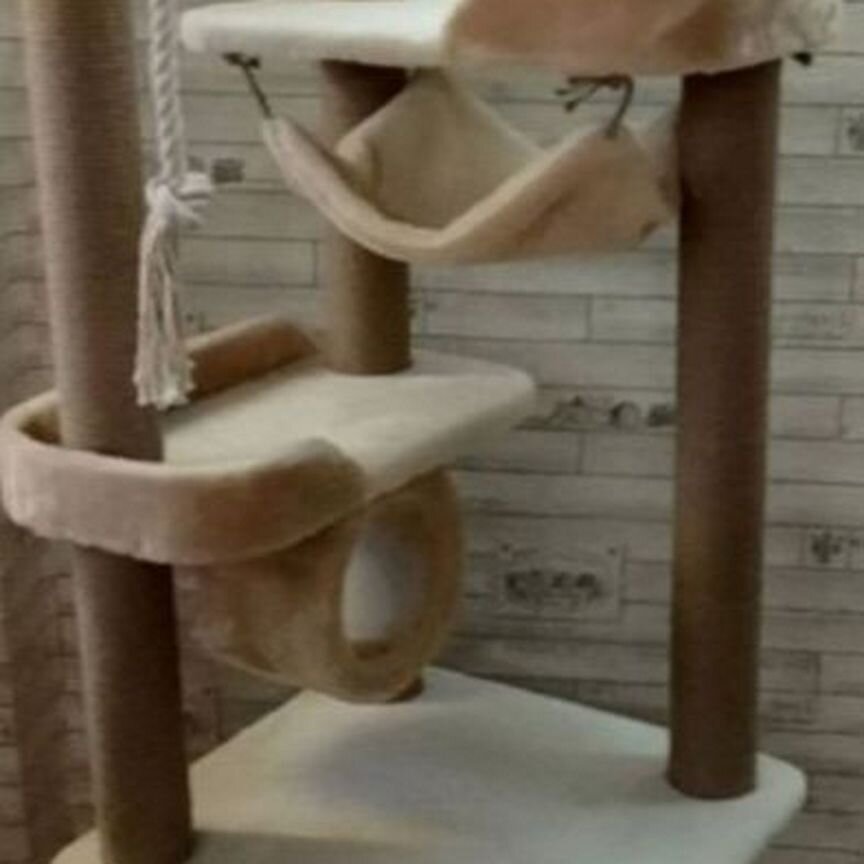 Красивый высокий игровой комплекс с тоннелем и гамаком (З-188) с доставкой