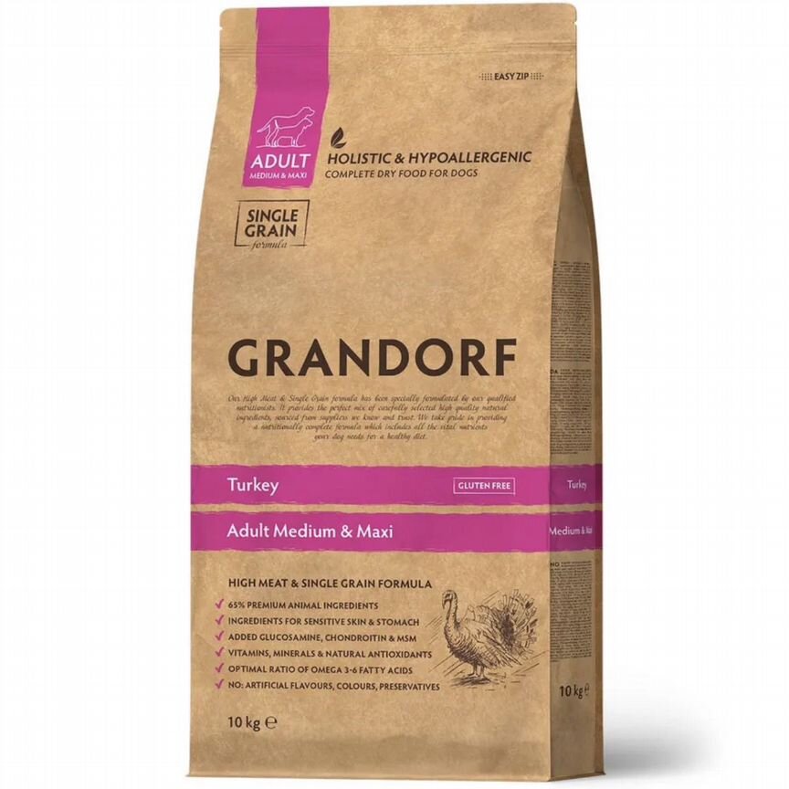 Корм Grandorf для собак с индейкой 10кг