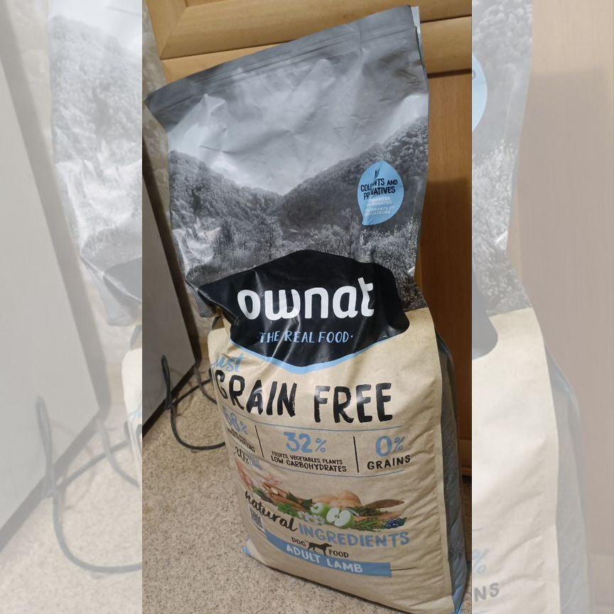 Корм для собак ownat, ягненок, 14кг