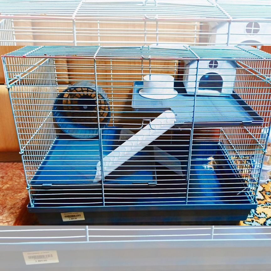 Клетка для хомяка, трёх-этажная