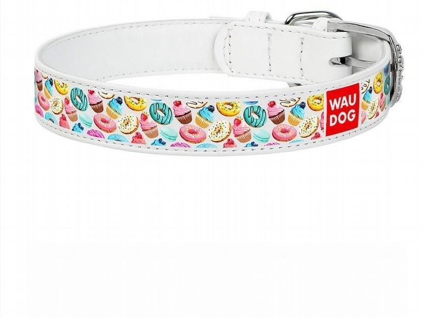 Ошейник waudog Design с рисунком Пончики(ширина 12