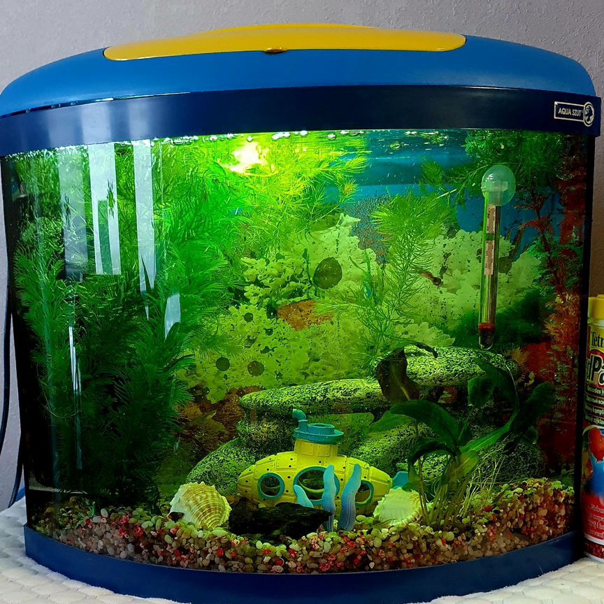 Аквариум панорамный 30 л готовый