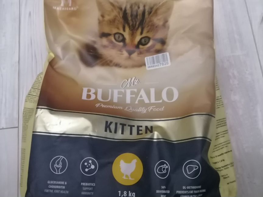 Сухой корм Mr.Buffalo kitten для котят с курицей