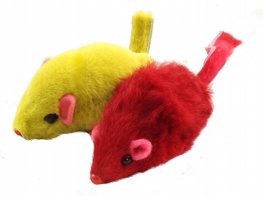 Триол Игрушка для кошек Мышь цветная с погремушкой