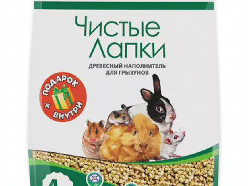 Наполнитель Чистые лапки, для грызунов, 4 л