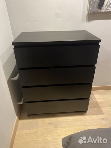 Комод IKEA Икеа Мальм (Malm) 4 ящика черный купить в Москве | Товары ...