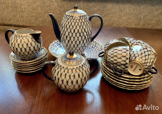 Кофейный сервиз Кобальтовая сетка, лфз купить в Москве | Хобби и отдых ...
