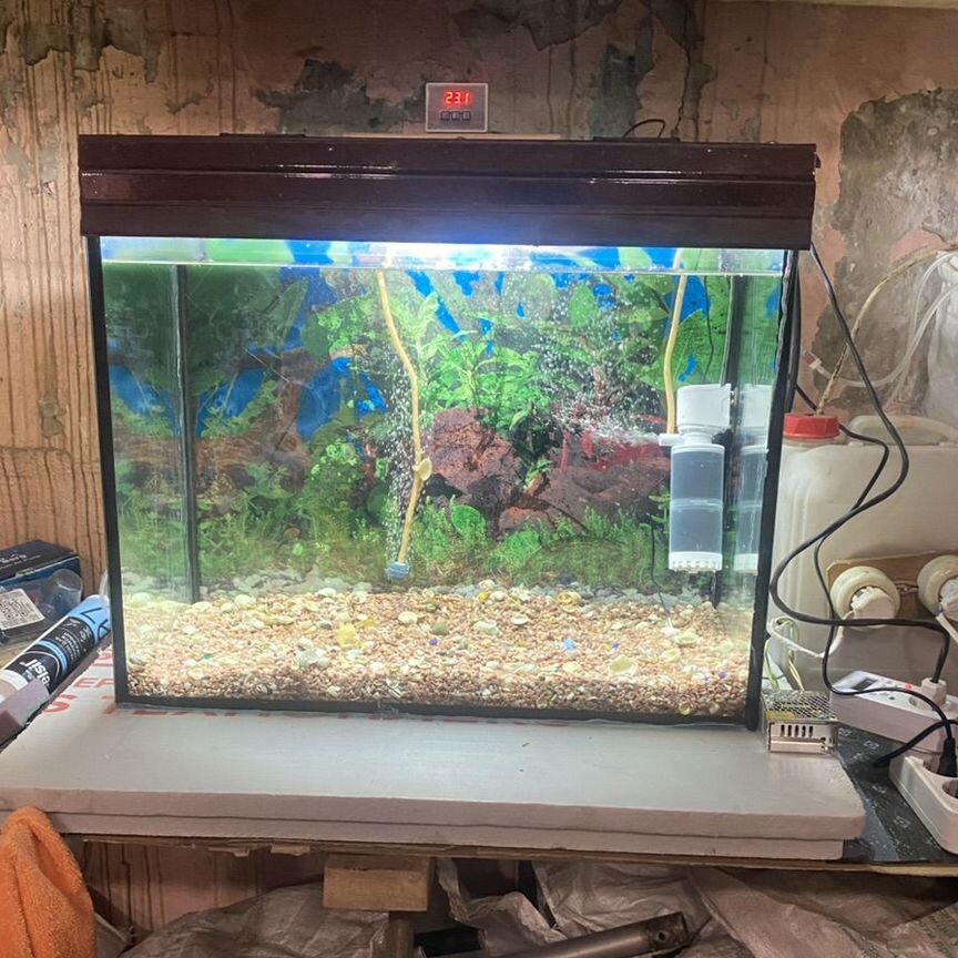 Аквариум с самоднльной крышкой