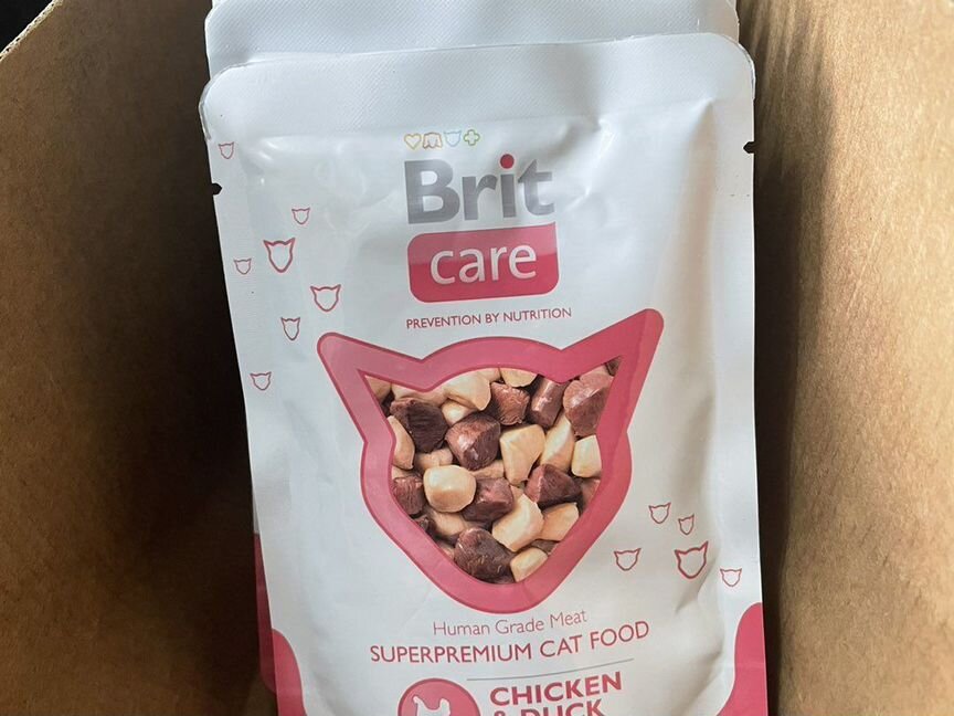 Влажный корм brit care с курицей и уткой