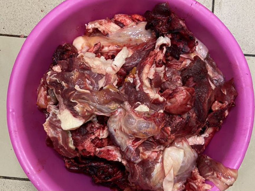 Мясные обрезки говядины для корма собак и кошек