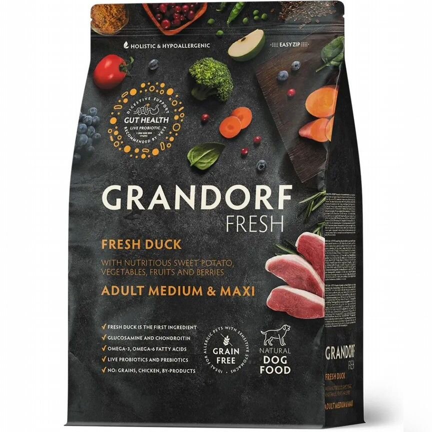 Корм Grandorf Fresh Утка с бататом 10 кг