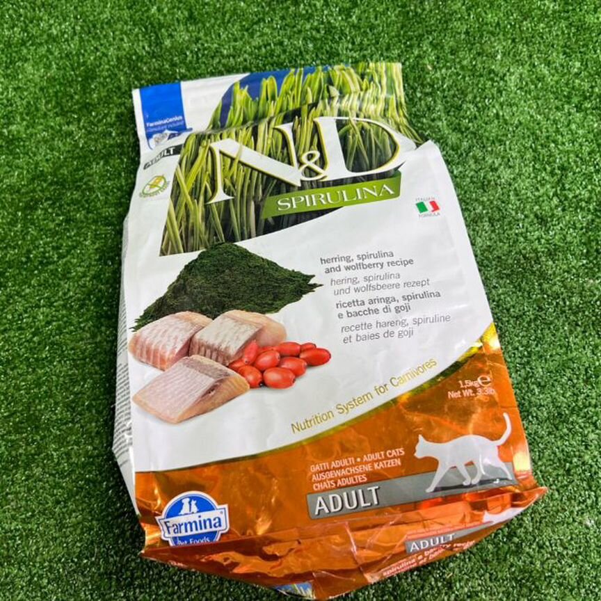 Фармина Spirulina Herring для кошек 1,5 кг