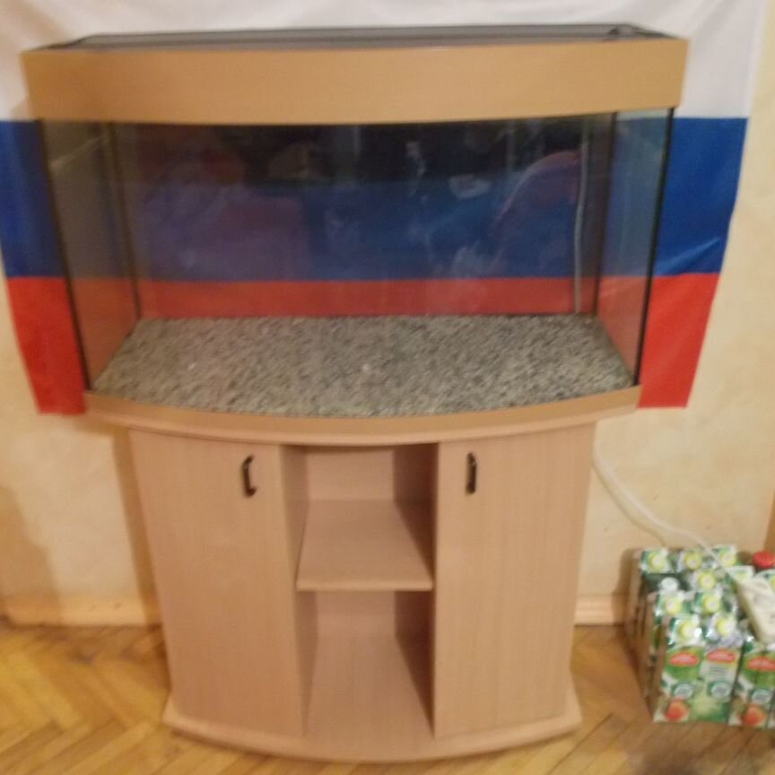 Аквариум панорамный 180 литров с тумбой