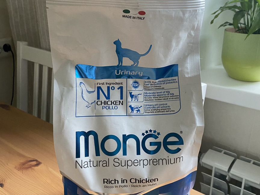 Корм сухой для кошек Monge urinary 1,5кг