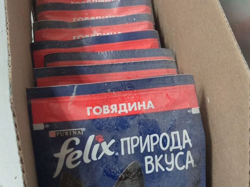 Влажный корм для кошек феликс говядина