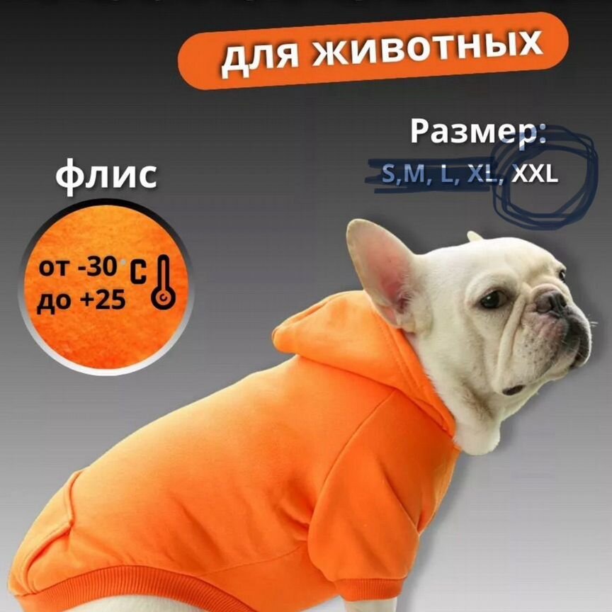 Толстовка для собак маленьких пород xxl