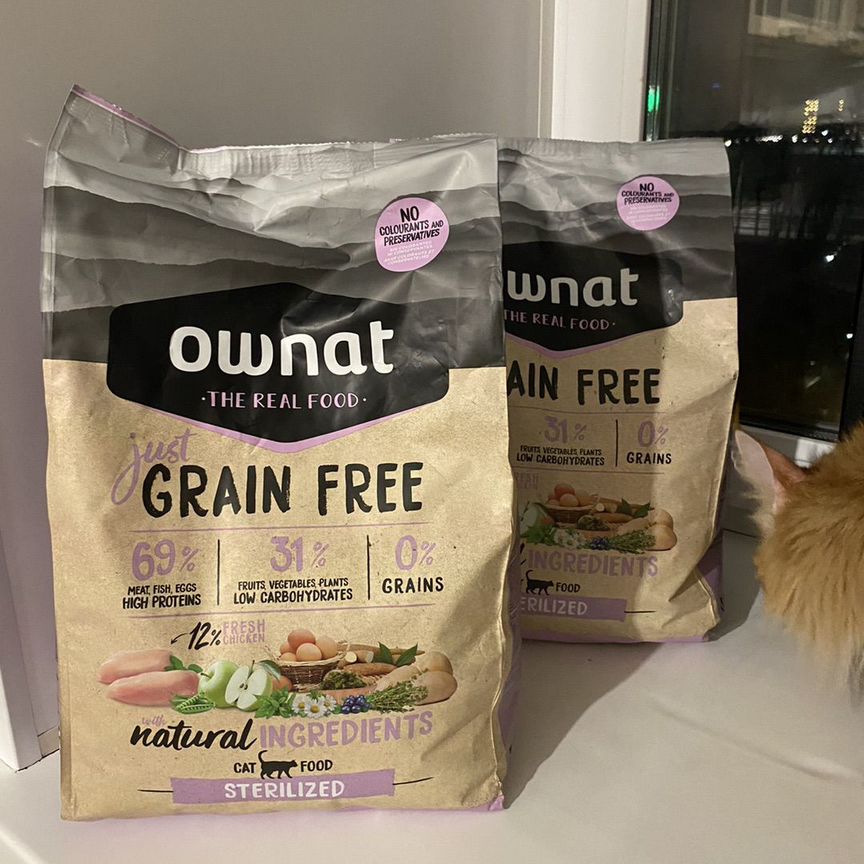 Корм ownat grain free для стерелизованых кошек