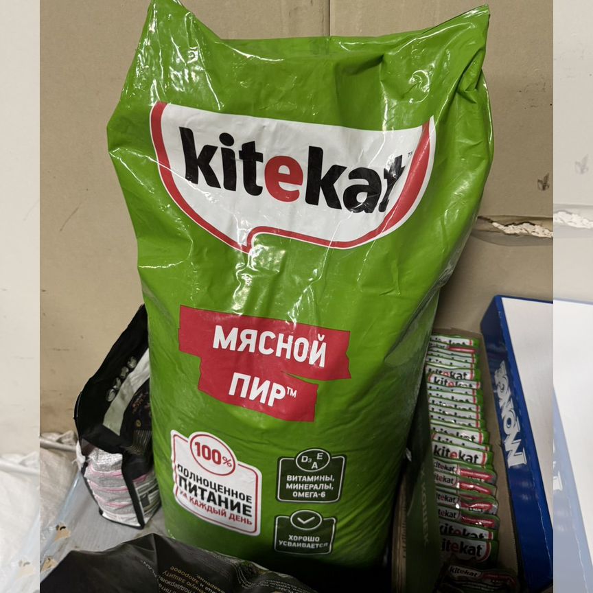 Сухой корм kitekat для взрослых кошек Мясной Пир