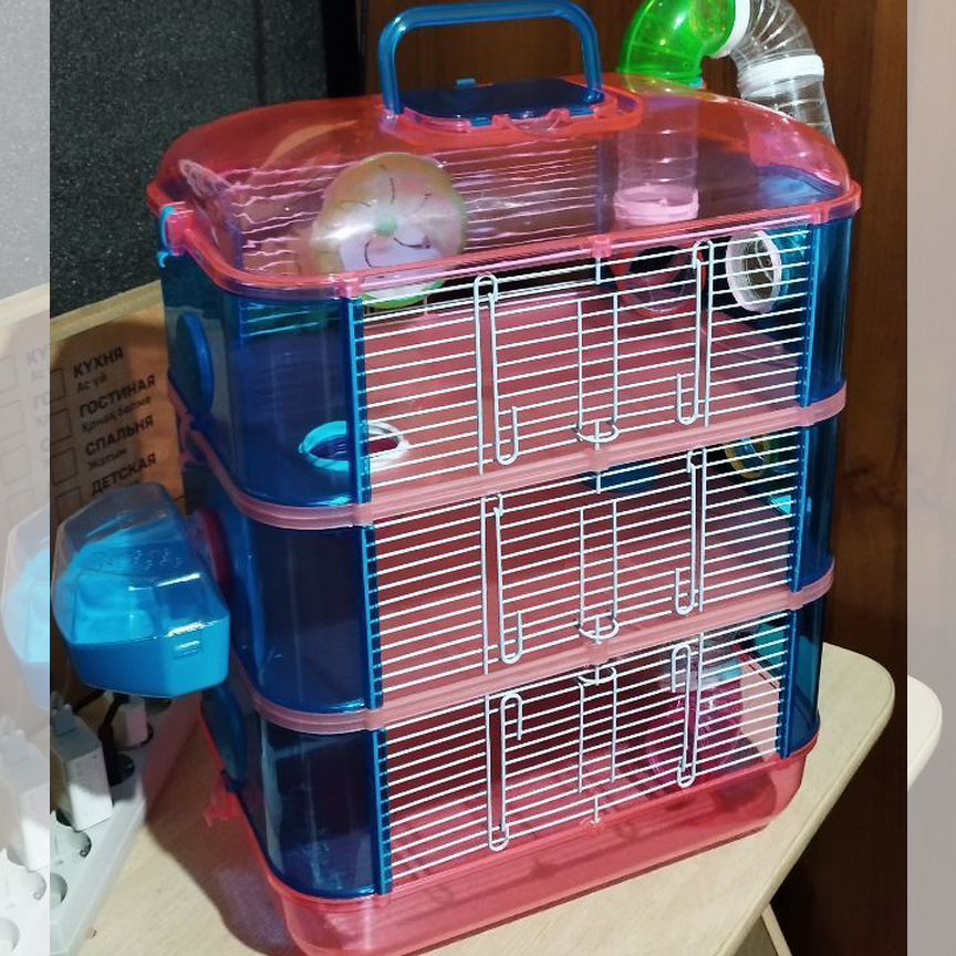 Клетка для хомяка трехъярусная Triol