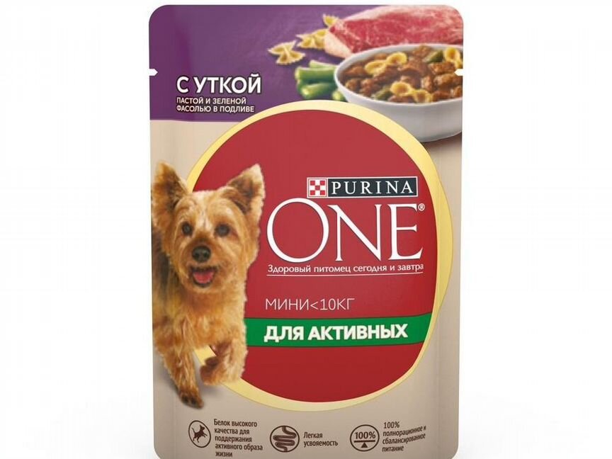 Purina ONE активная для взрослых собак мелких поро