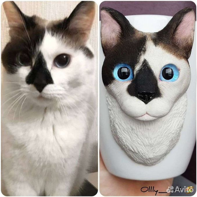 Кружка. Подарок. Кошка. Ручная работа