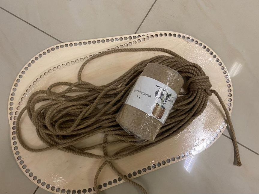 Джутовый канат и заготовка для лежанки